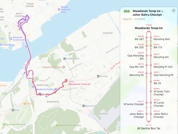 SMRT Bus Transport From Singapore To JB Via Woodlands Checkpoint